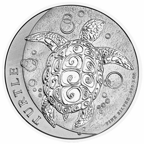 Pre-Owned Niue Hawksbill Turtle 2oz Silver Coin - Mixed Dates - VAT ...
