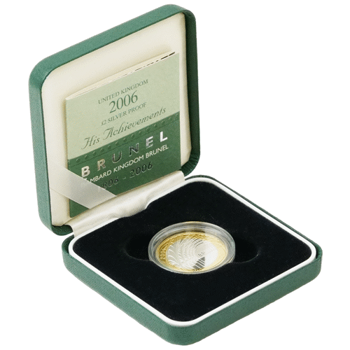 Pre-Owned 2006 UK Brunel Achievements £2 Proof Silver Coin - VAT Free ...