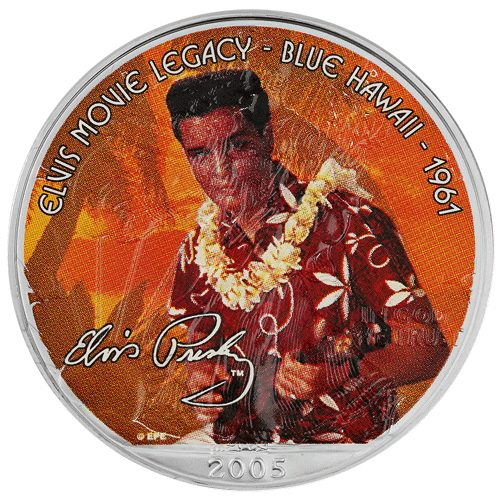 Pre-Owned 2005 USA Eagle 'Elvis Presley: Blue Hawaii' Colourised 1oz ...
