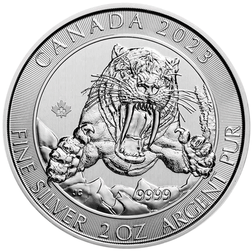 Pre-Owned 2023 Canadian Ice Age of Canada Smilodon Sabre-Tooth Tiger ...
