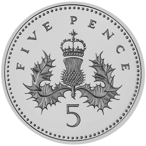 Pre-Owned 1990 UK 5p Piedfort Proof Design Silver Coin - VAT Free | Out ...
