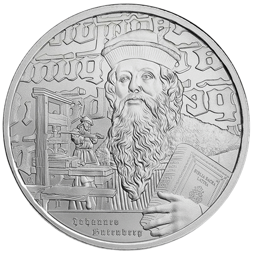 Pre-Owned 2024 Niue Icons of Inspiration: Johannes Gutenberg 1oz Silver ...