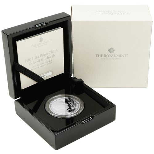 Pre-Owned 2021 UK Prince Philip Duke of Edinburgh 2oz Proof Silver Coin ...