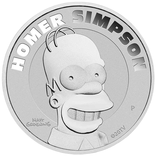 Pre-Owned 2022 Tuvalu Homer Simpson 1oz Silver Coin - VAT Free | Pre ...