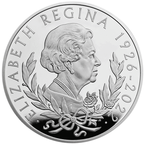 Pre-Owned 2022 UK Queen Elizabeth II Memorial 1oz Proof Design Silver ...