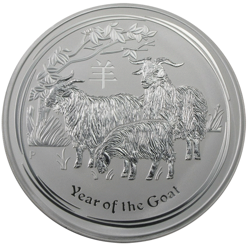 Pre-Owned 2015 Australian Lunar Goat 1kg Silver Coin - VAT Free | Out ...