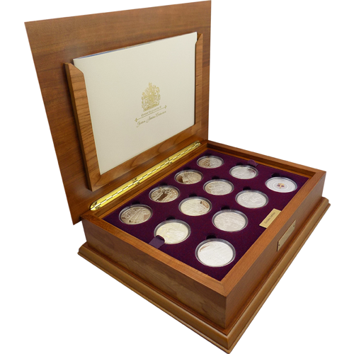 Pre-Owned 2002 and 2003 UK Golden Jubilee Silver Proof Crown 24-Coin ...