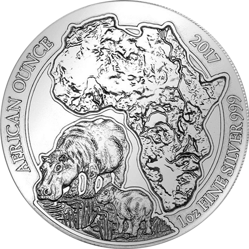 Pre-Owned 2017 Rwanda African Hippo 1oz Silver Coin - VAT Free | Pre ...