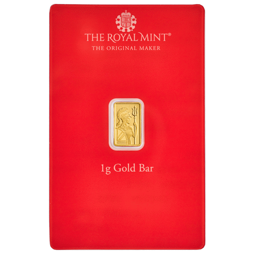 Pre-Owned The Royal Mint Britannia Henna 1g Gold Bar | Out Of Stock ...