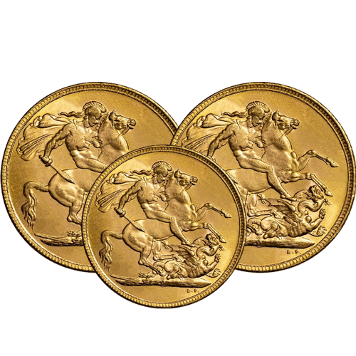 Pre-Owned UK 2 x Full Sovereign & 1 x Half Sovereign Gold Coin ...
