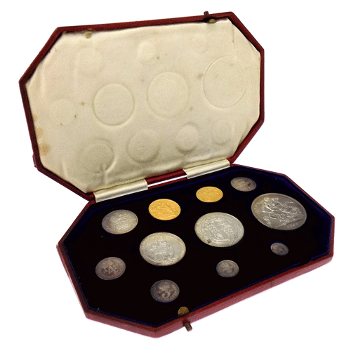 Pre-Owned 1902 11 Piece Specimen Proof Gold and Silver Coin Set - VAT ...