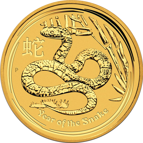 Pre-Owned 2013 Australian 1/10oz Lunar Snake Gold Coin | Out Of Stock ...