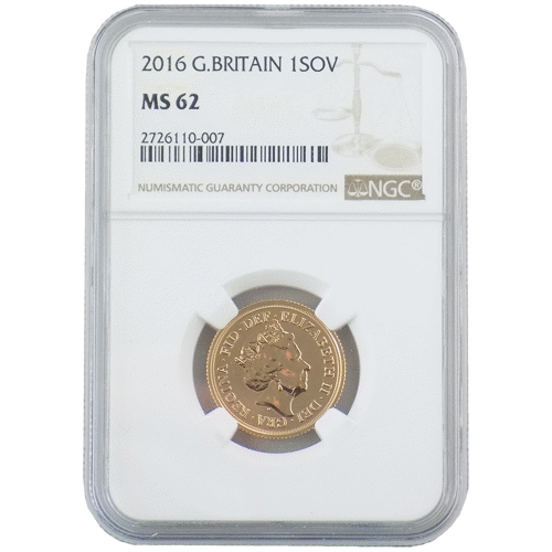 Pre-Owned 2016 UK Full Sovereign Gold Coin NGC Graded MS 62 - 2726110 ...
