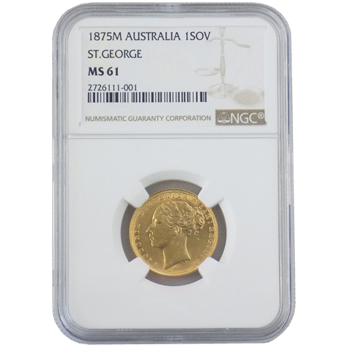 Pre-Owned 1875 Melbourne Mint Victoria Young Head Full Sovereign Gold ...