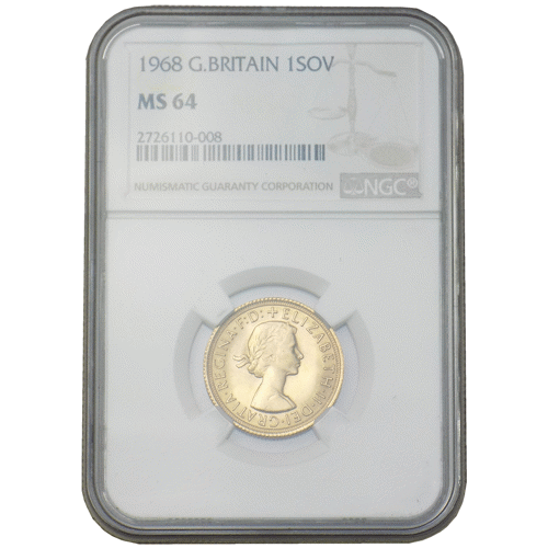 Pre-Owned 1968 UK Full Sovereign Gold Coin - NGC Graded MS 64 - 2726110 ...