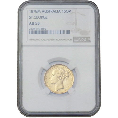 Pre-Owned 1878 Melbourne Mint Victoria Young Head Full Sovereign Gold ...