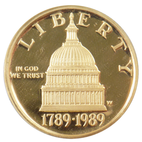 Pre-Owned 1989 USA Congress $5 Gold Coin | Out Of Stock | Atkinsons Bullion
