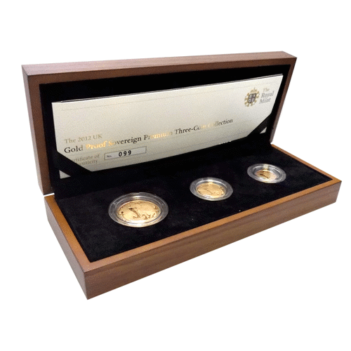 Pre-Owned 2012 UK Premium Sovereign Proof Gold 3-Coin Collection | Pre ...