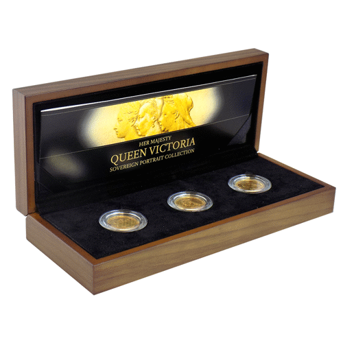 Pre-Owned UK Queen Victoria Three Full Sovereign Gold Coin Collection ...