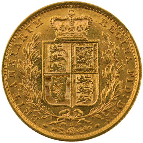 Pre-Owned 1885 Sydney Mint Victoria 'Shield' Full Sovereign Gold Coin ...