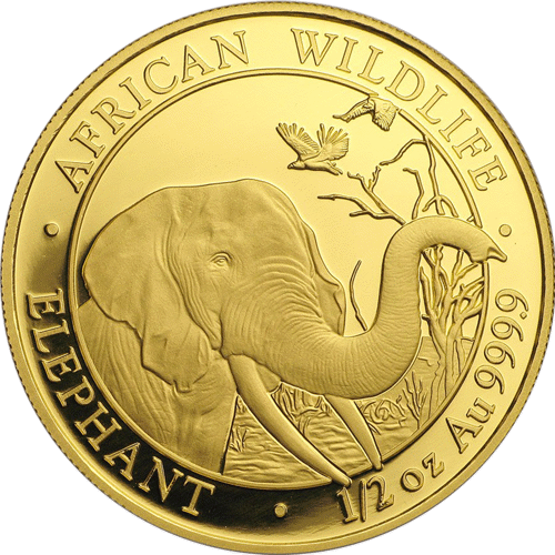 Sell Pre-Owned Somalian Elephant 1/2oz Gold Coin - Mixed Dates ...