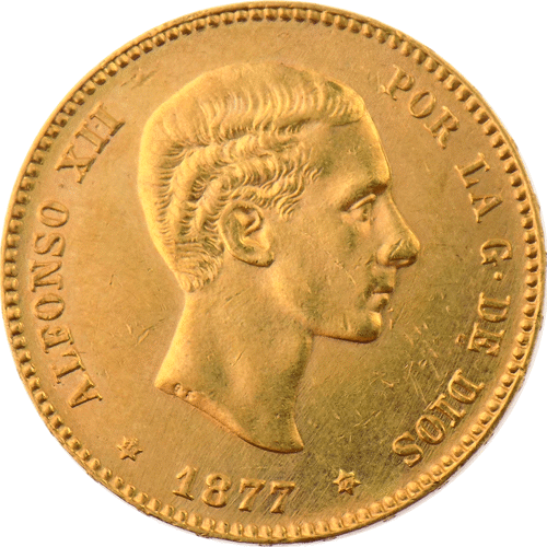 Pre-Owned 1877 Spain 25 Pesetas Gold Coin | Pre-Owned | Atkinsons Bullion