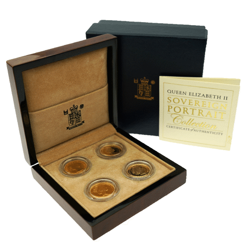 Pre-Owned UK Queen Elizabeth II Sovereign Portrait Gold 4-Coin ...