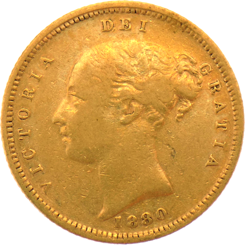 Pre-Owned 1880 London Mint DN.118 Victorian 'Shield' Half Sovereign ...