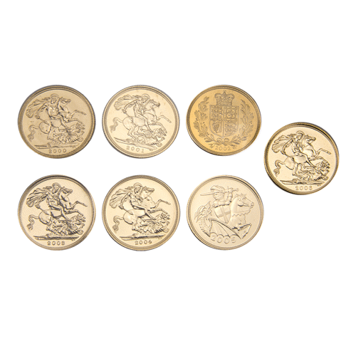 Pre-Owned 2000-2006 UK Full Sovereign Gold 7 Coin Collection | Out Of ...