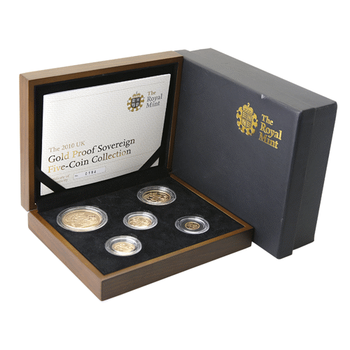 Pre-Owned UK 2010 Gold Proof Sovereign 5-Coin Set | Out Of Stock ...