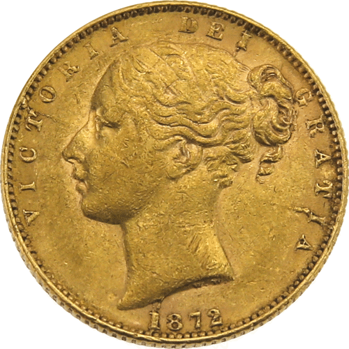 Pre-Owned 1872 London Mint DN.1 Victoria Young Head "Shield" Full ...