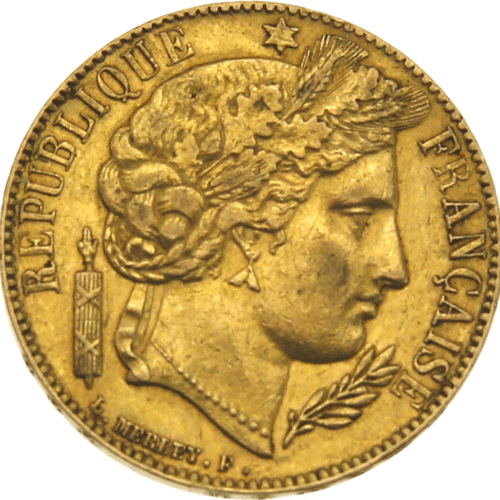 Pre-Owned 1851 Second Republic French 20 Franc 'Ceres' Gold Coin | Out ...