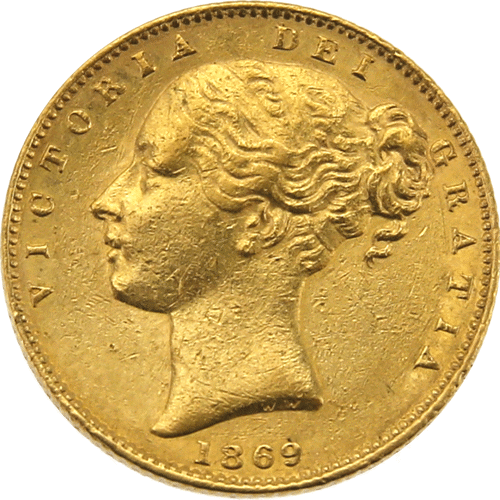 Pre-Owned 1869 London Mint DN.34 Victoria Young Head "Shield" Full ...