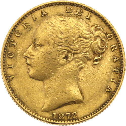 Pre-Owned 1872 Sydney Mint Victoria Young Head 'Shield' Full Sovereign ...