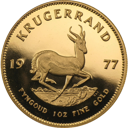 Pre-Owned 1977 South African Krugerrand Proof Design 1oz Gold Coin ...