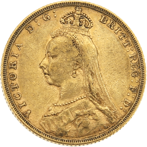 Pre-Owned 1892 - Melbourne Mint Victoria Jubilee Head Full Sovereign ...