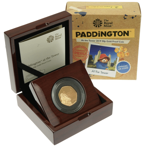 Pre-Owned 2019 UK 'Paddington at the Tower' 50p Proof Gold Coin | Pre ...