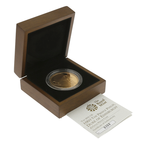 Pre-Owned 2011 UK Prince Philip, Duke of Edinburgh £5 Gold Proof Coin ...