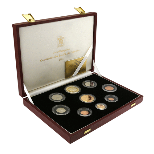 Pre-Owned 1981 UK Commemorative Proof Gold and Silver 9-Coin Collection ...