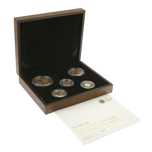 Pre-Owned 2012 UK Sovereign Proof Gold 5-Coin Collection - Missing ...