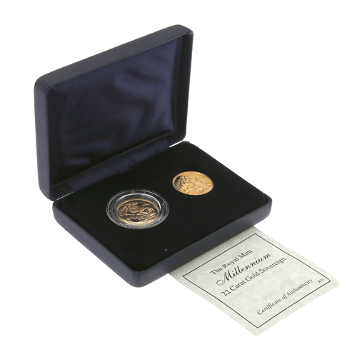 Pre-Owned UK 2000 Millennium Full Gold Sovereign 2-Coin Set | Out Of ...