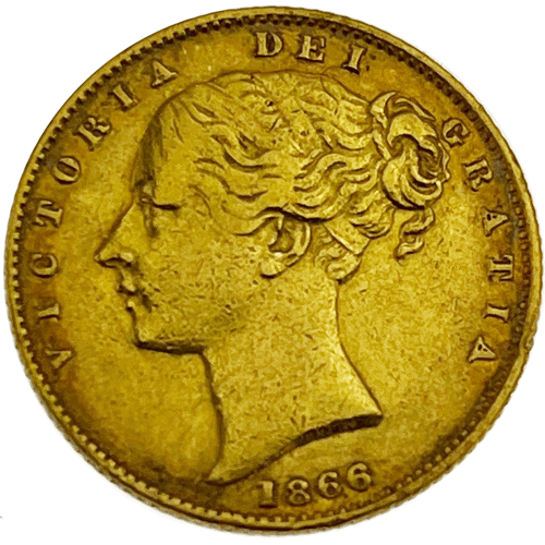 Pre-Owned 1866 London Mint Victorian 'Shield' D.N 30 Full Sovereign ...