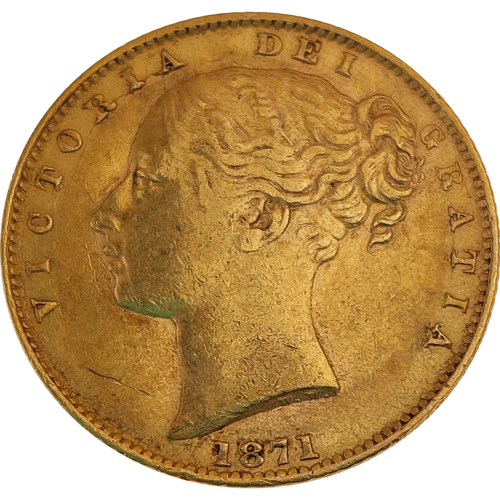 Pre-Owned 1871 London Mint DN.14 Victorian "Shield" Full Sovereign Gold ...