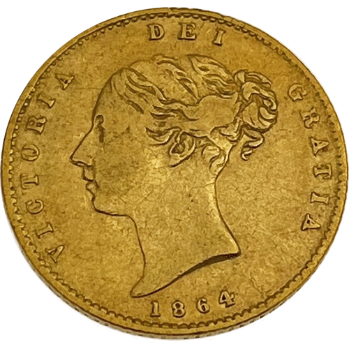 Pre-Owned 1864 London Mint DN.36 Victorian 'Shield' Half Sovereign Gold ...
