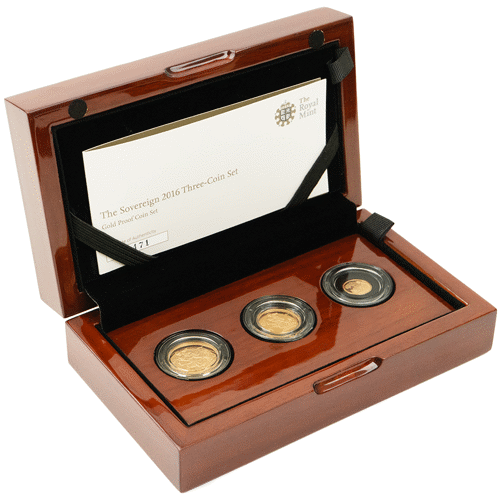 Pre-Owned 2016 UK Full, Half, and Quarter Sovereign Proof Gold 3-Coin ...