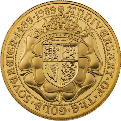 Pre-Owned 1989 UK 500th Anniversary Proof Design Quintuple Sovereign ...