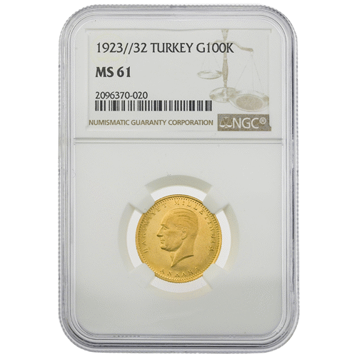 Pre-Owned 1923 Turkish 100 Kurush Gold Coin - NGC Graded MS 61 ...