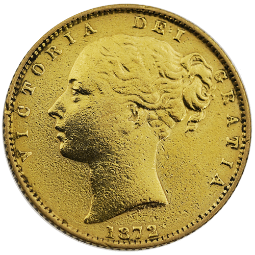 Pre-Owned 1872 London Mint DN.54 Victorian "Shield" Full Sovereign Gold ...