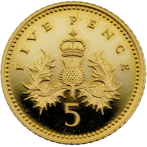 Pre-Owned 2008 UK 5p Proof Design Gold Coin | Out Of Stock | Atkinsons ...