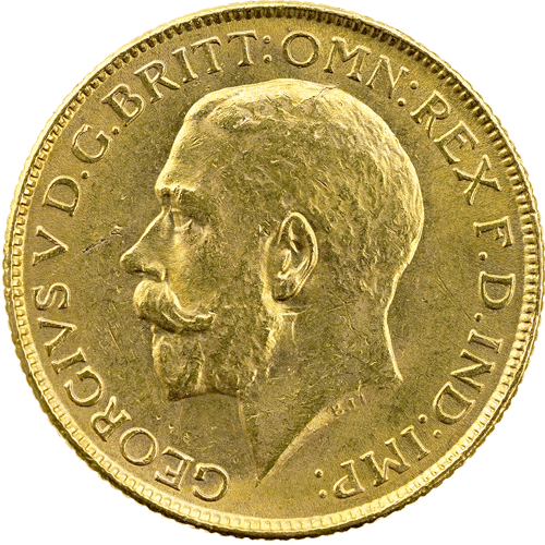Pre-Owned 1918 Indian Mint George V Full Sovereign Gold Coin | Out Of ...